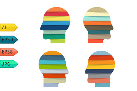 Human face infographic - 8 steps. | Product Mockups ~ Creative Market