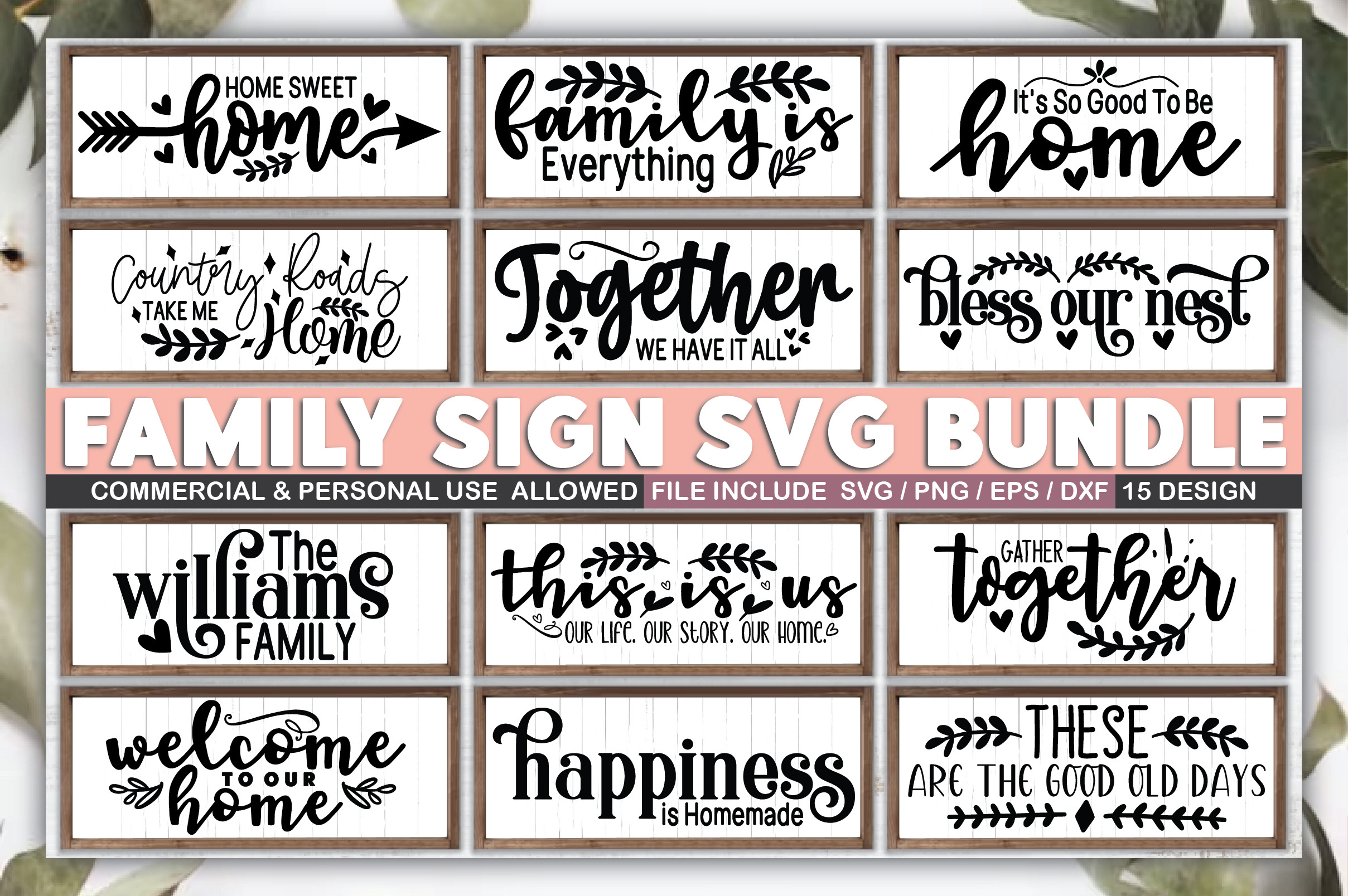 Family Sign SVG Bundle, a Graphic by crafthome