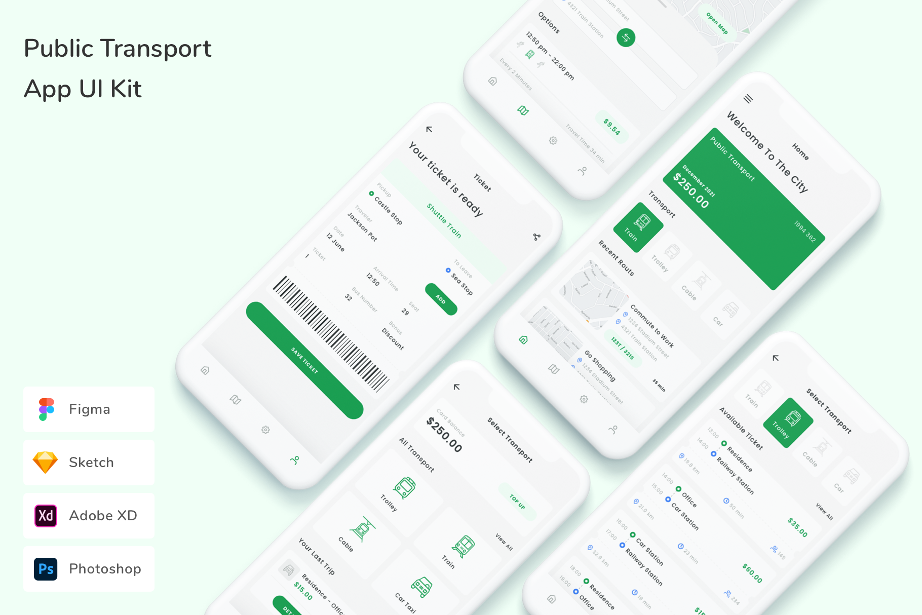 Public Transport App UI Kit, an UI Kit Template by Betush