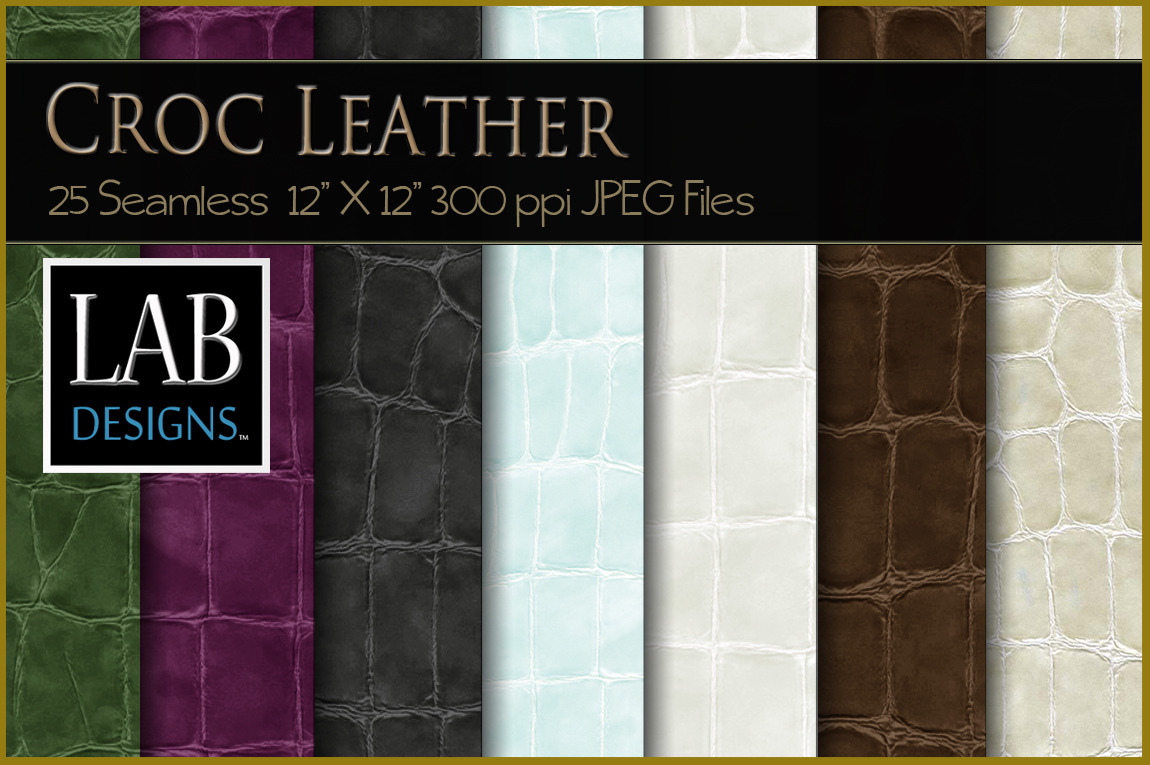25 Seamless Croc Leather Textures, a Texture Graphic by Lab Designs