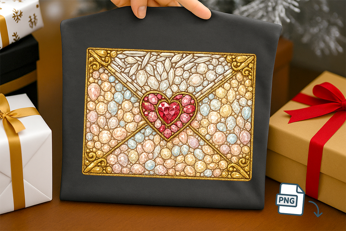 Faux Rhinestone Love Letter PNG