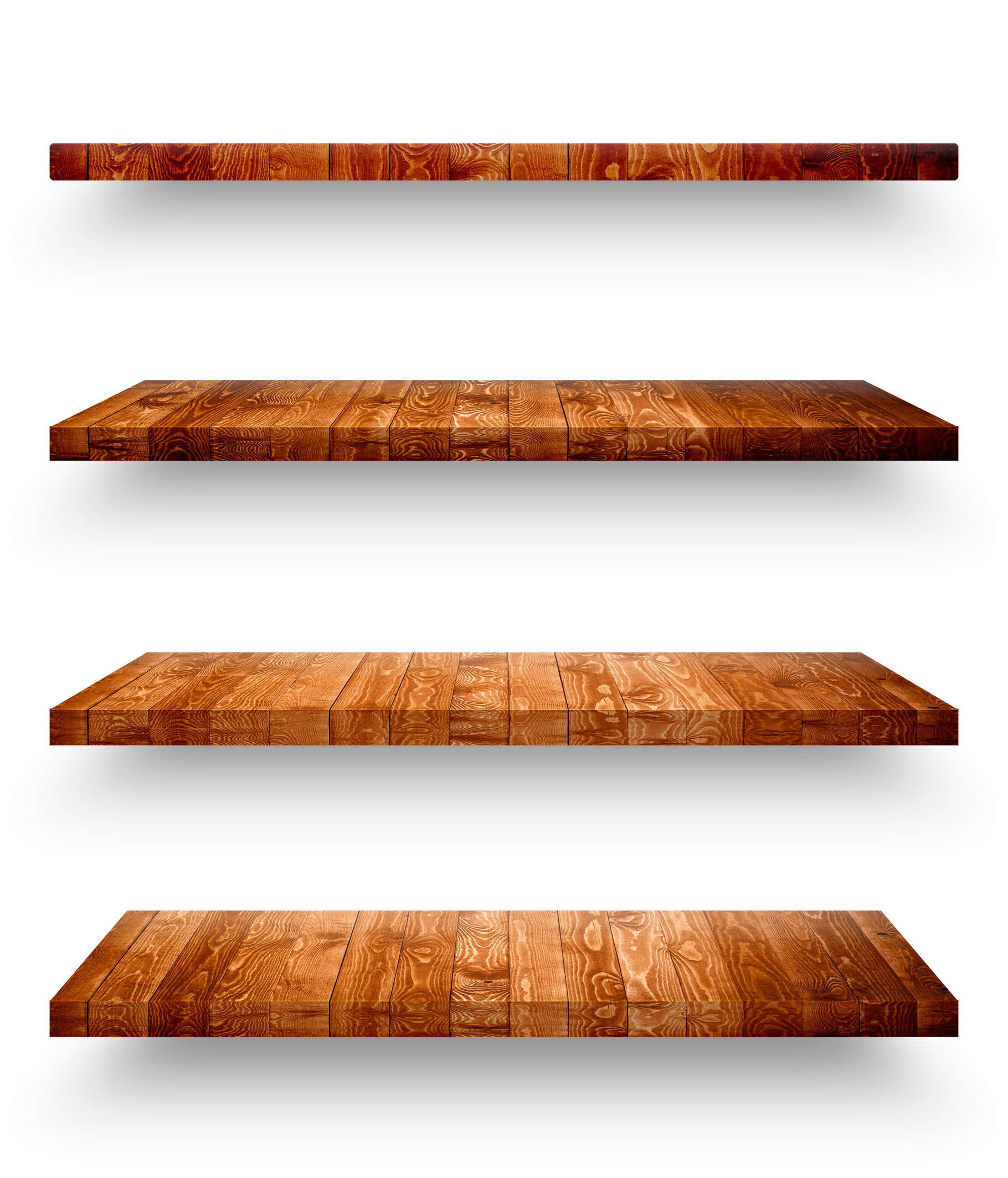 Wooden shelf template set isolated, a Texture Graphic by Sergey Kotenev