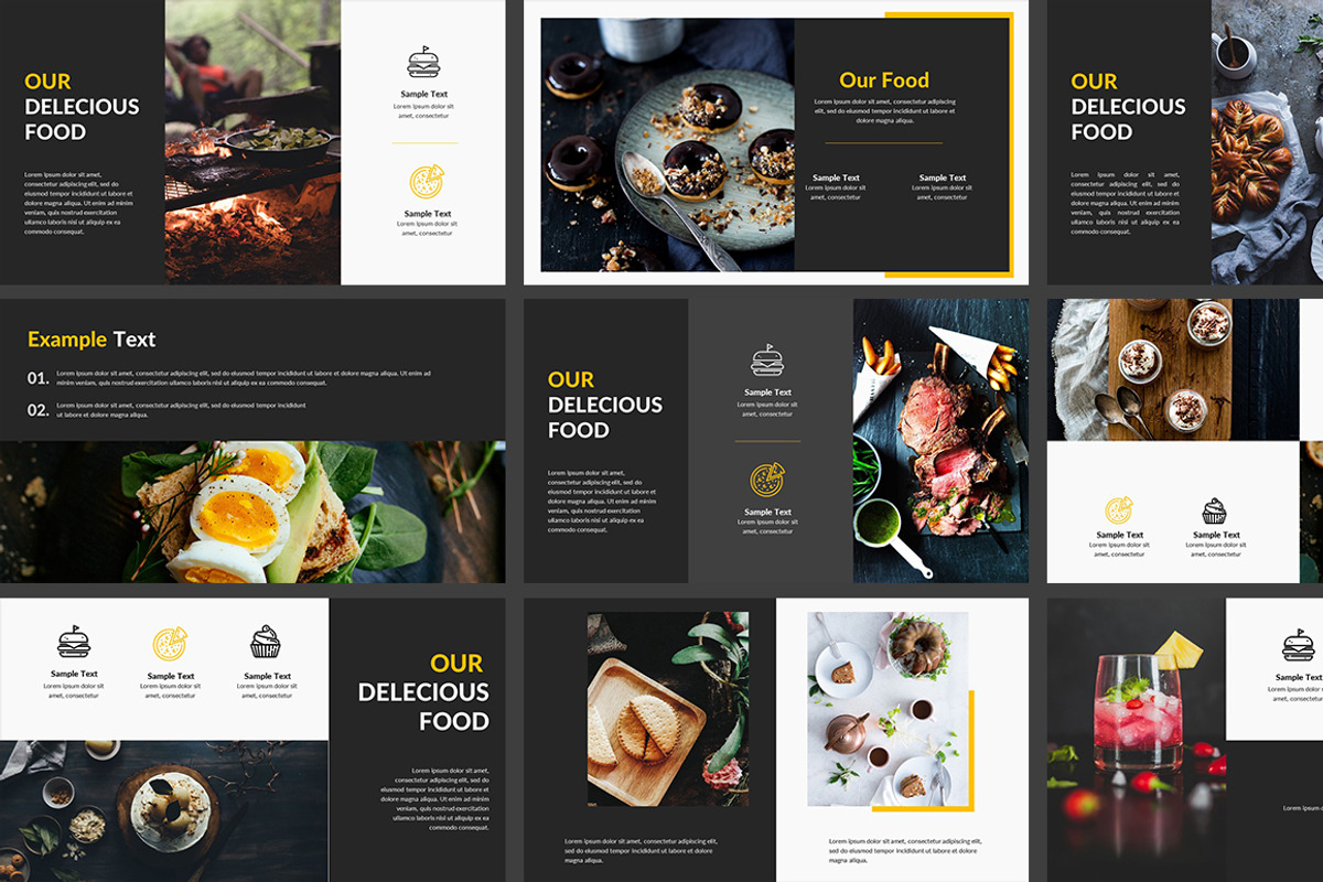 Food Powerpoint Template, a Presentation Template by One Percent Studio