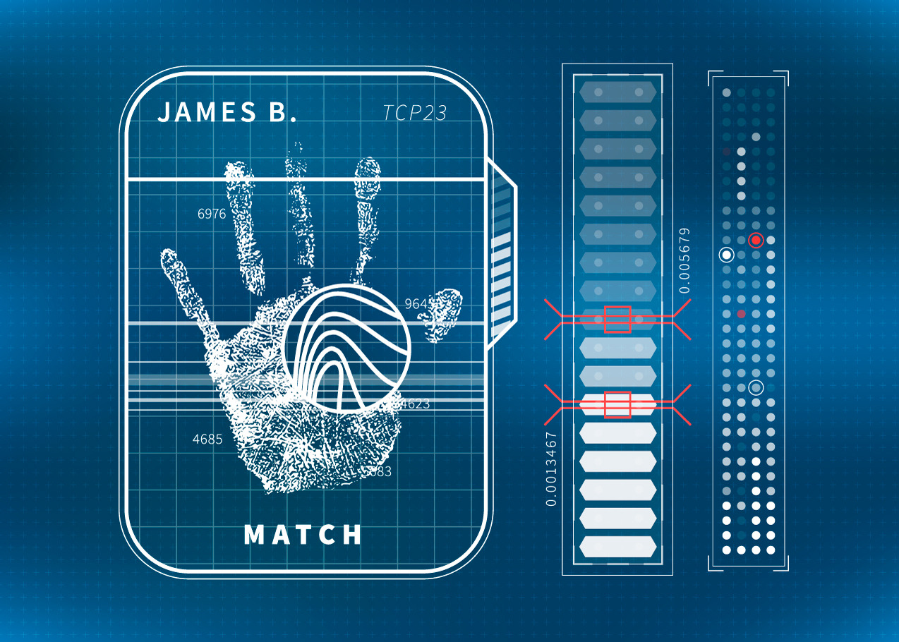 Modern fingerprint scan, a Person Illustration by BestPics
