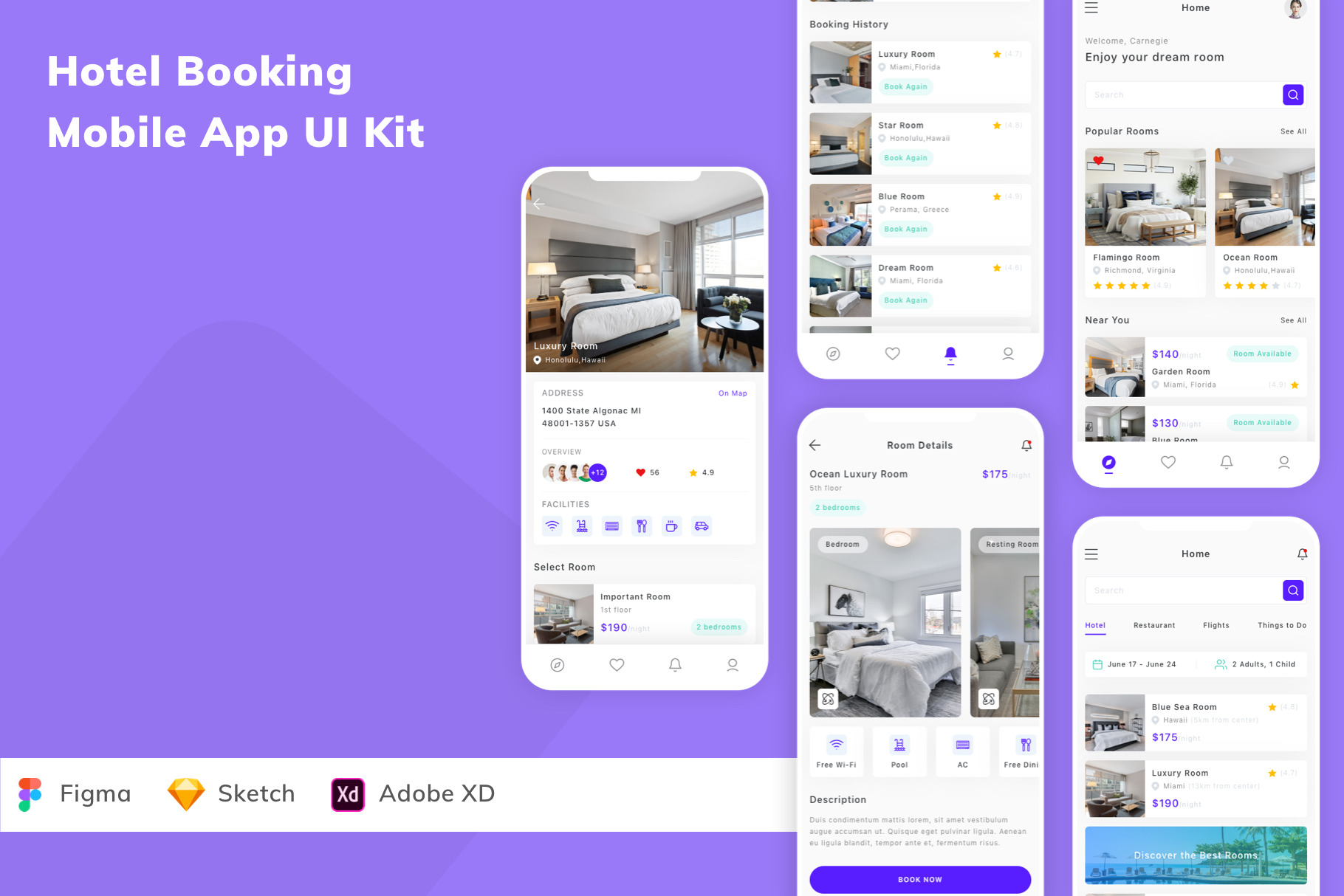 Hotel Booking Mobile App UI Kit, an UI Kit Template by Betush