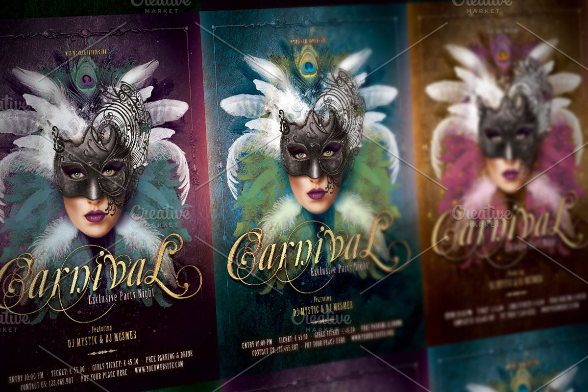 Carnival Mask Party Flyer, a Flyer Template by Ade Concept