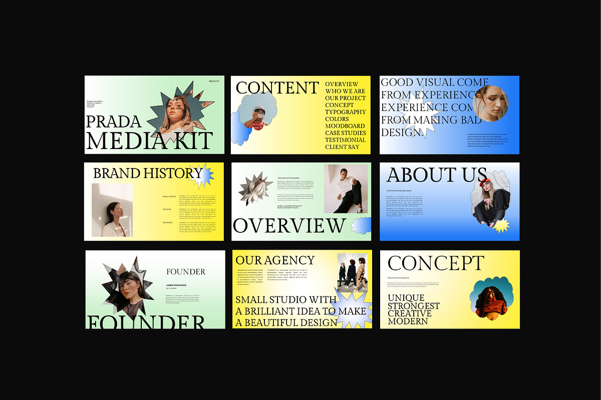 Prada -Media Kit Google Slides, a Presentation Template by Dirtytemp Studio