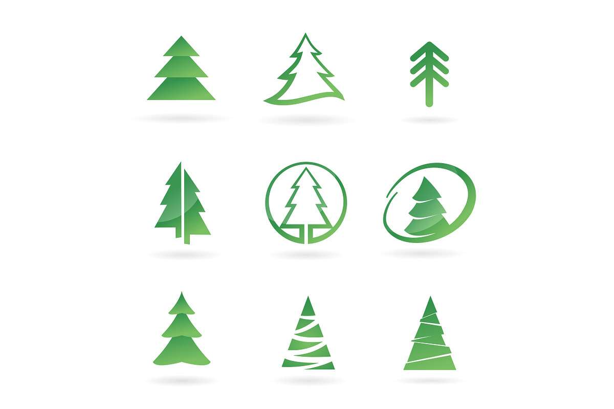 Pine Tree Logo Bundle Christmas Tree, a Branding & Logo Template by ...