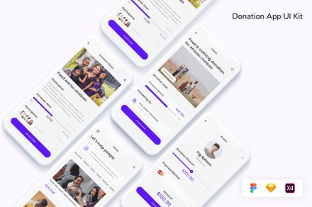 Donation & Charity App UI Kit, an App Template by Betush