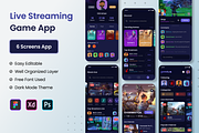 GAMELY - Live Streaming Mobile App | App Templates ~ Creative Market