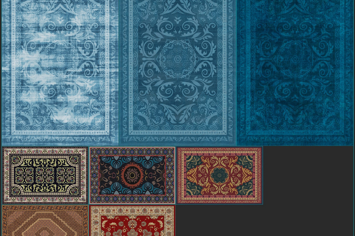 8 Rug Fabric Textures, traditional