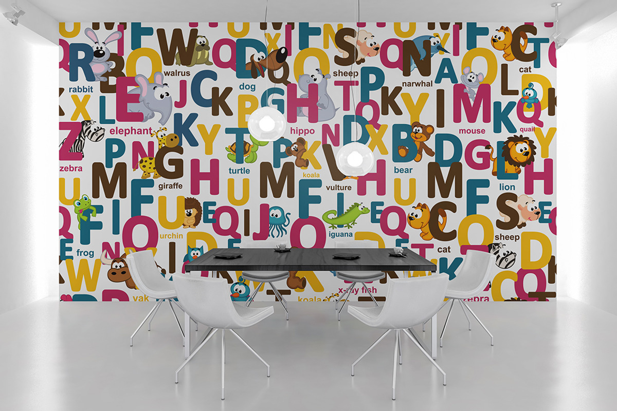 Set english alphabet with animals, a Background Graphic by NataKa