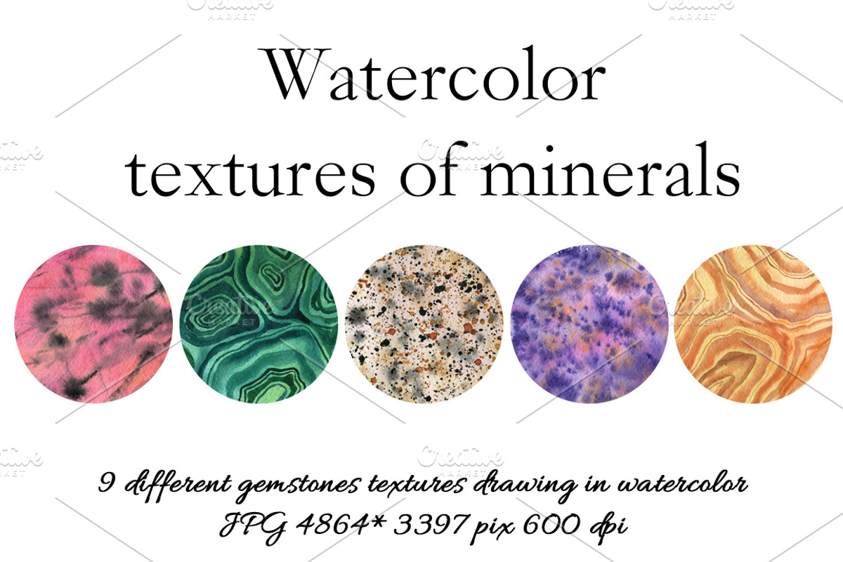 Watercoolor textures of minerals, a Texture Graphic by cat_arch_angel