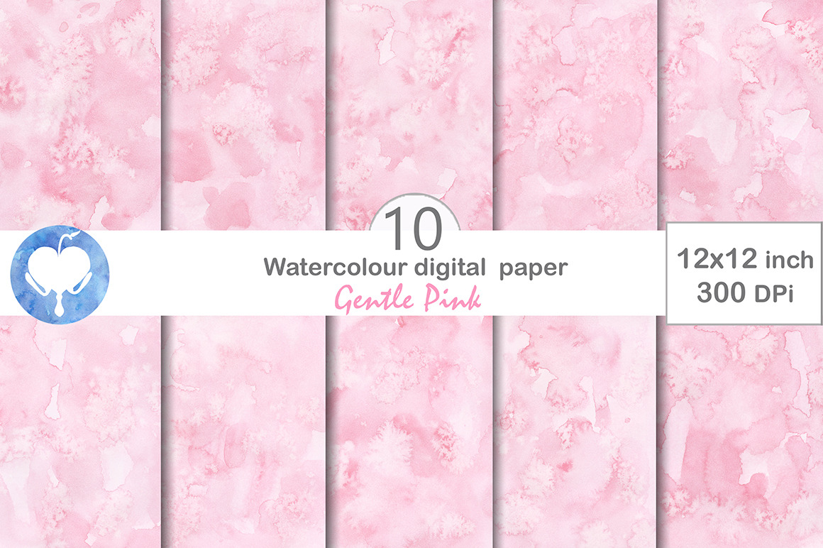 Digital Paper - Gentle Pink, a Texture Graphic by AqwaColor