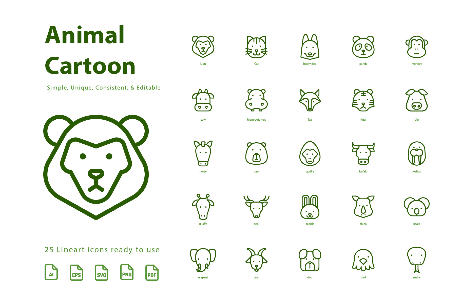 Animal Cartoon Line, an Icon by kerismaker