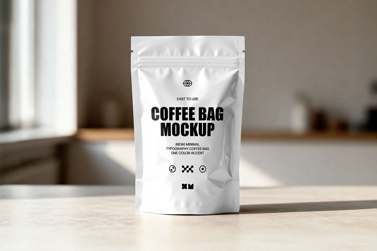 Coffee Bag Mockup on Countertop, a Packaging Mockup by Design Squad