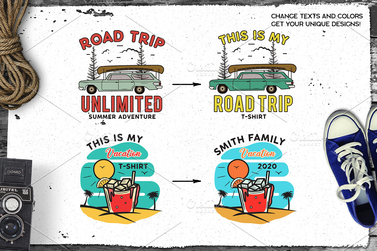 Retro Camp Badges Logos. Part 4, a Branding & Logo Template by ...