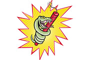 Rattle Snake Coiling Dynamite, an Illustration by patrimonio