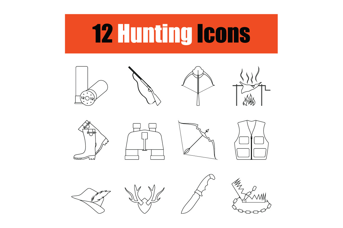 Hunting icon set | Outline Icons ~ Creative Market
