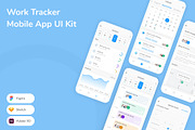 Work Tracker Mobile App UI Kit, an UI Kit Template by Betush