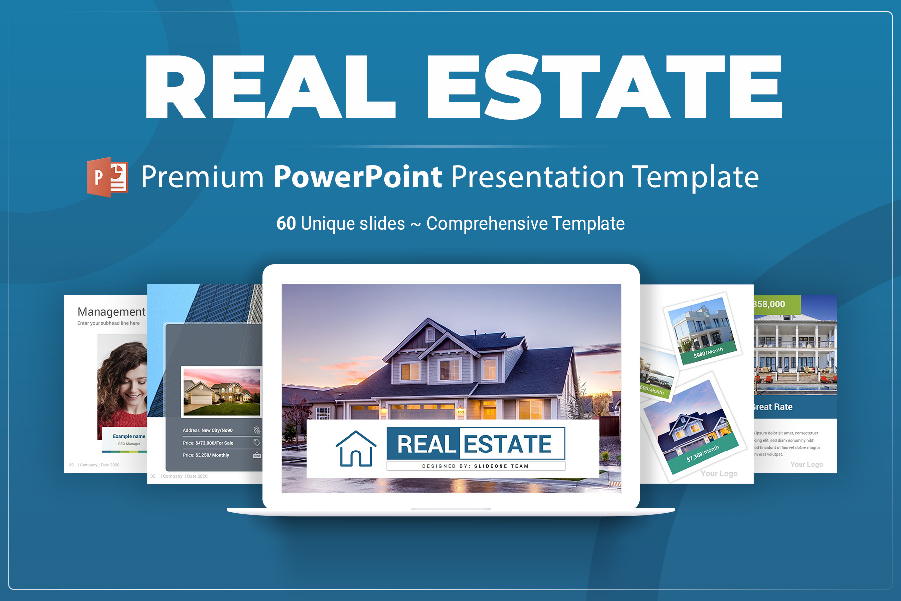 Real Estate PowerPoint Template, a Presentation Template by SlideOne