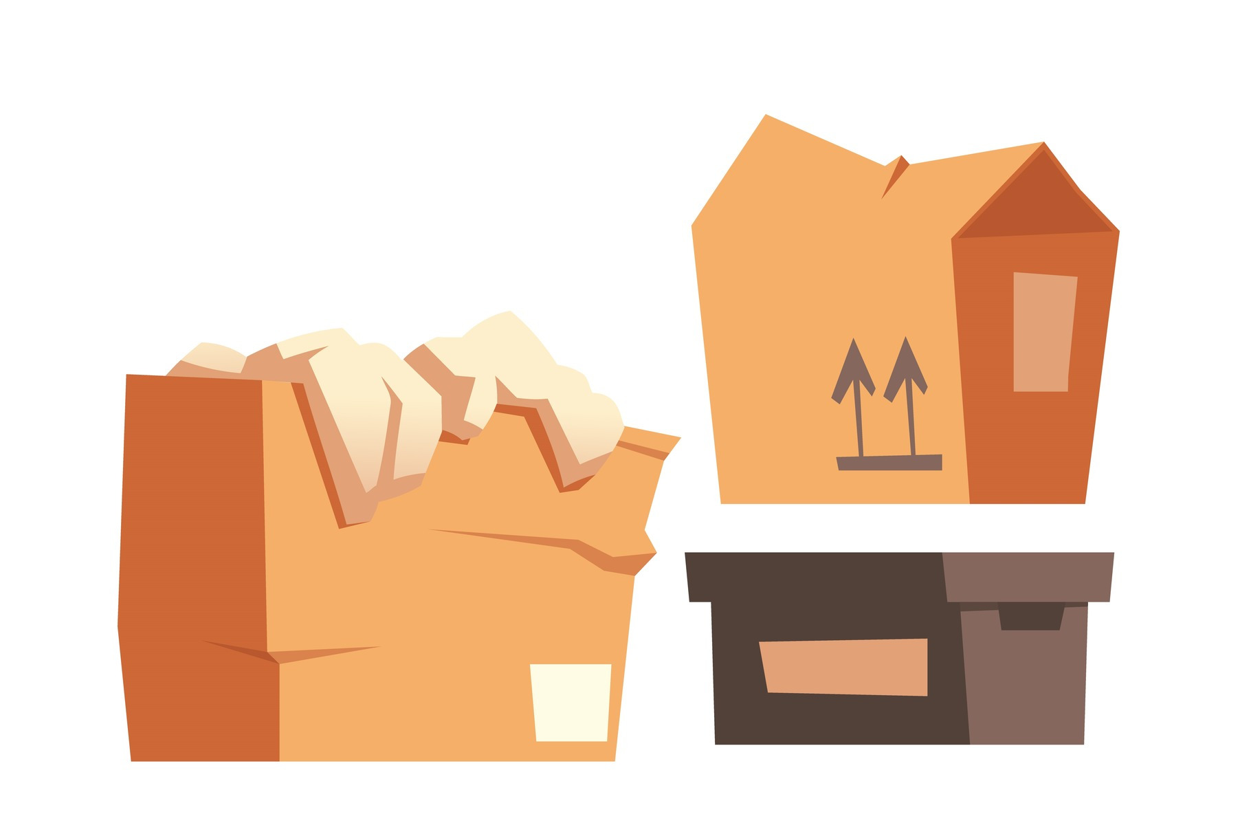 Cardboard boxes set, paper, an Object Illustration by art PVP - market
