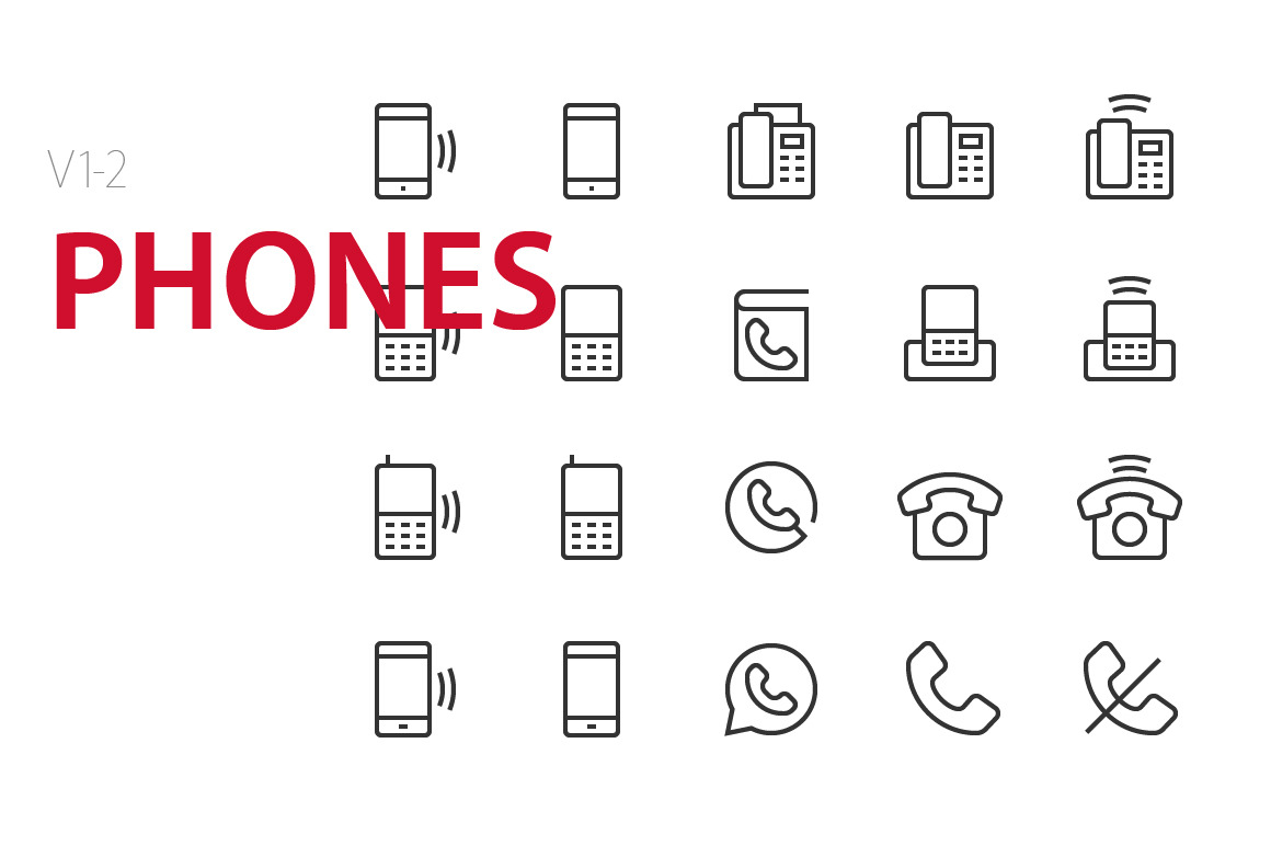 40 Phones UI icons, an Outline Icon by Palau | Creative Market