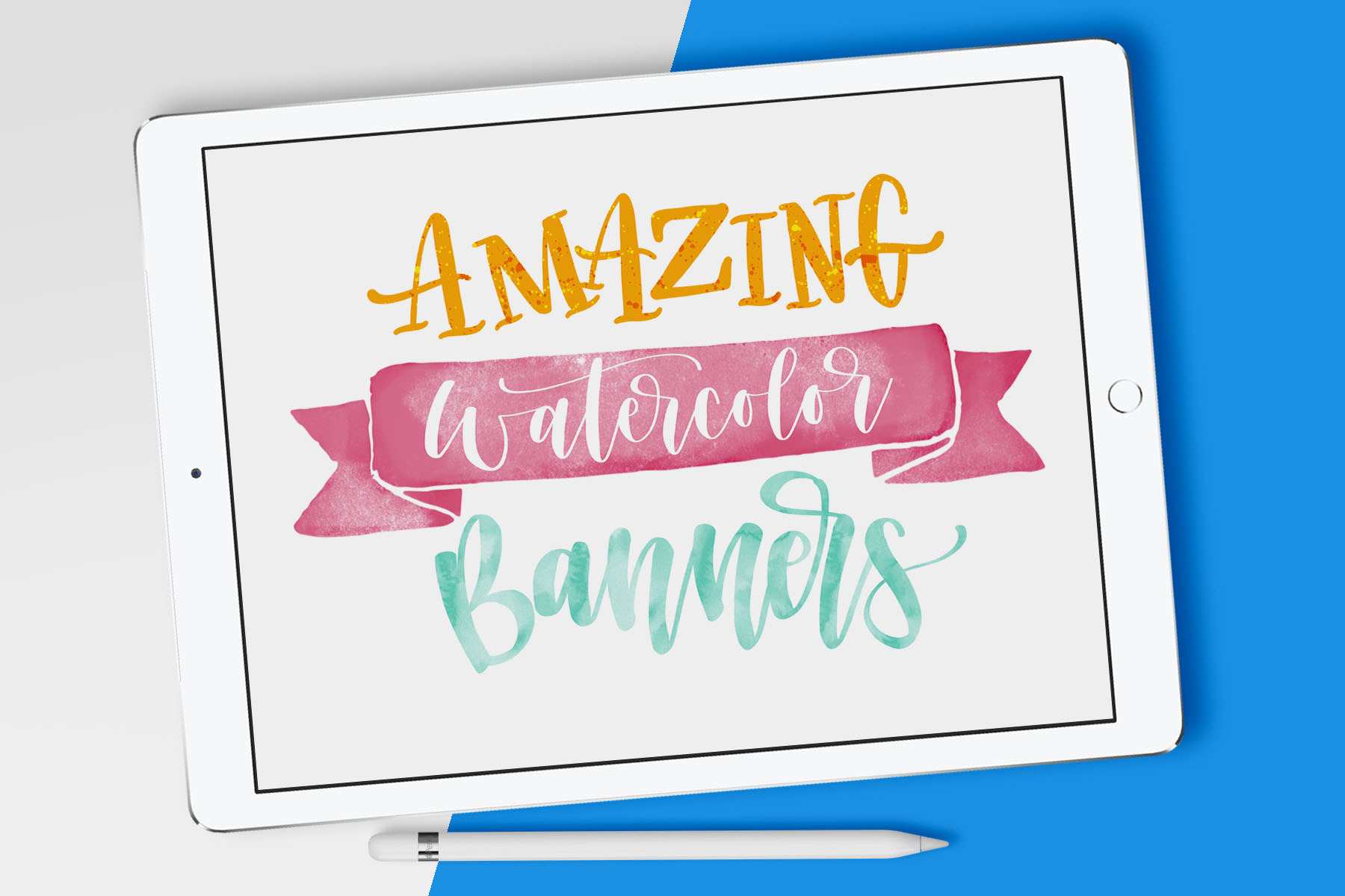 BANNERS iPad Watercolor, a Brush Add-On by Hewitt Avenue