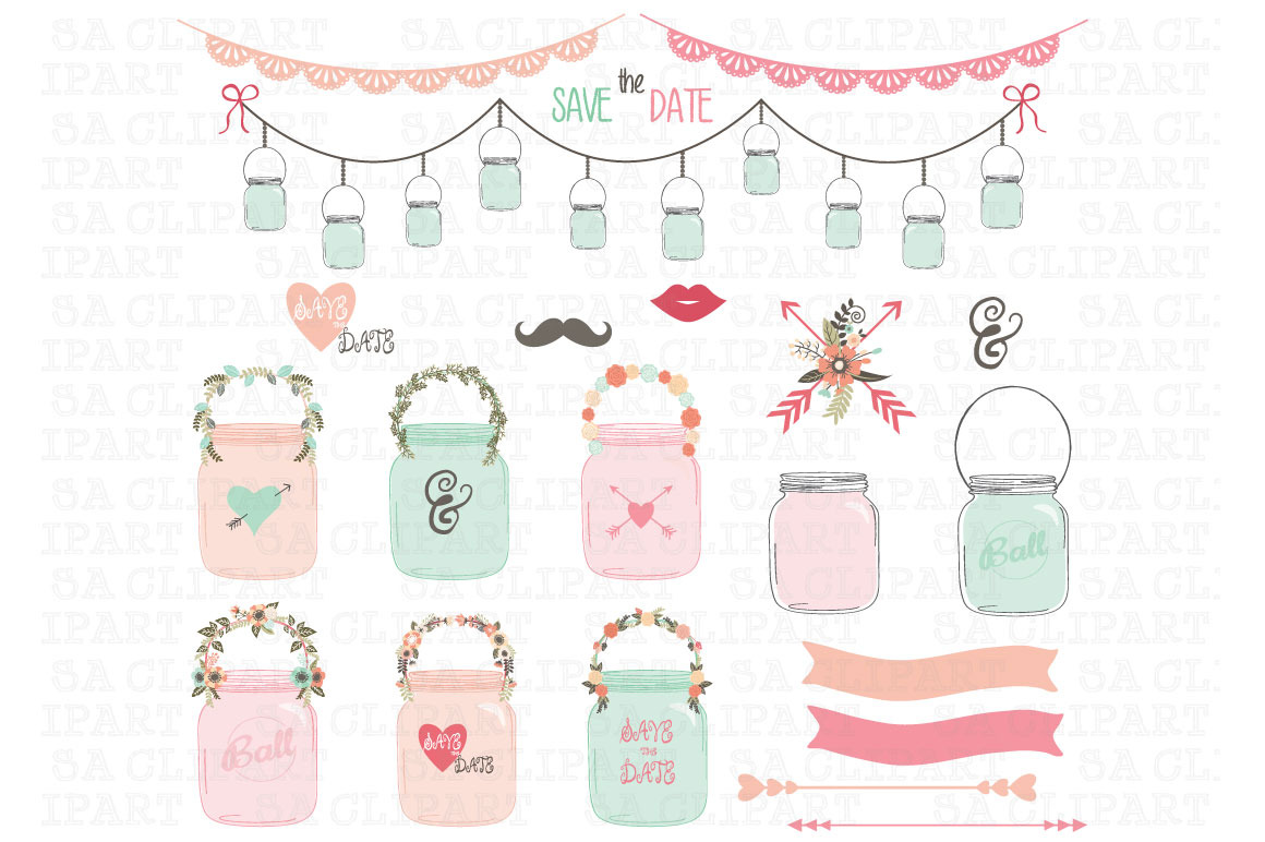 Mason Jar ClipArt, an Illustration by SA ClipArt