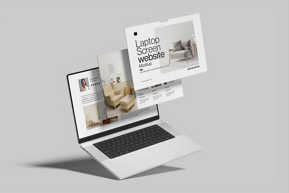Laptop Screen Website Mockup, a Device Mockup by mahremdesign