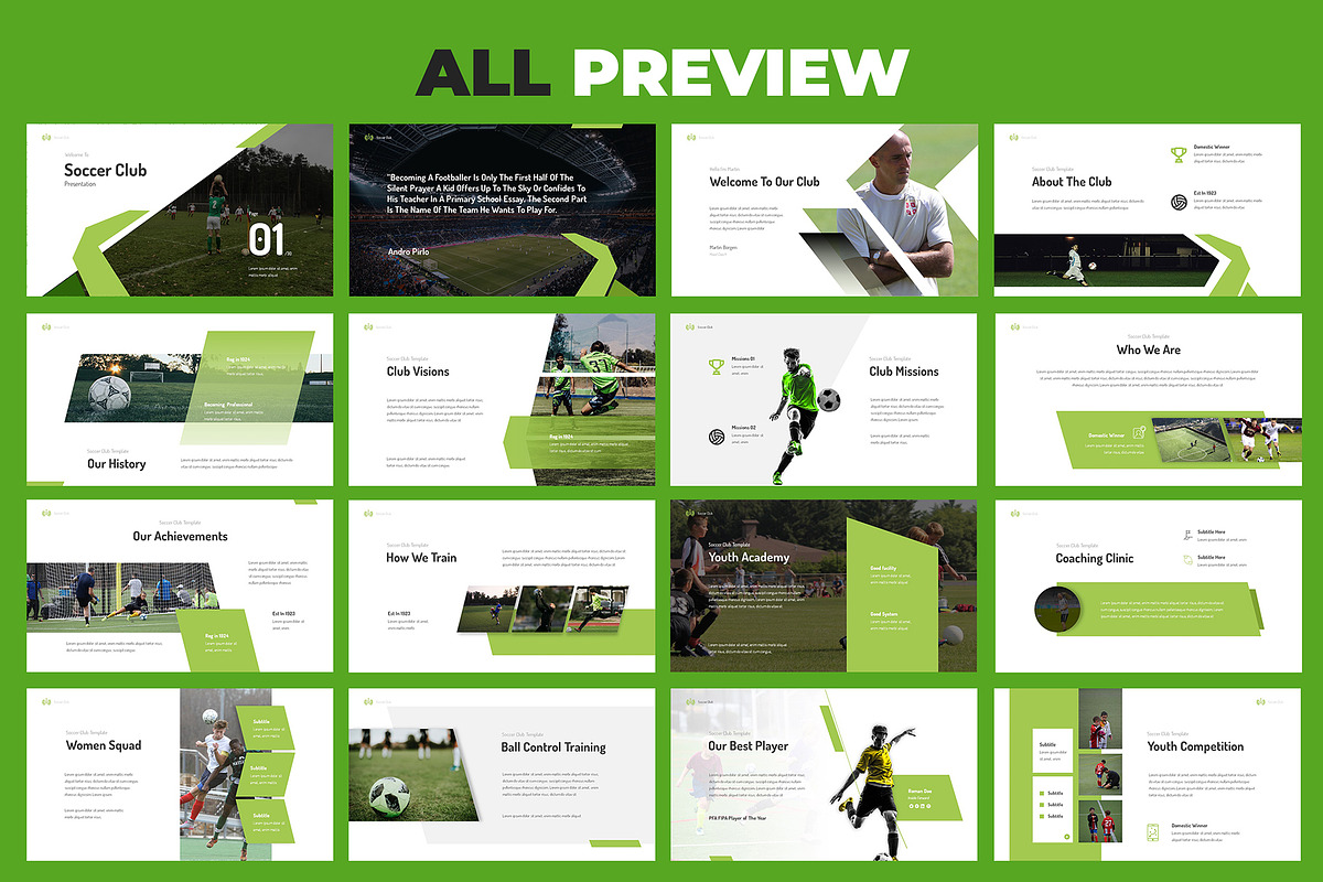 Soccer Club Keynote Presentation, a Presentation Template by Giant Design