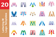 20 Logo Lettering M Template Bundle | Branding & Logo Templates ...