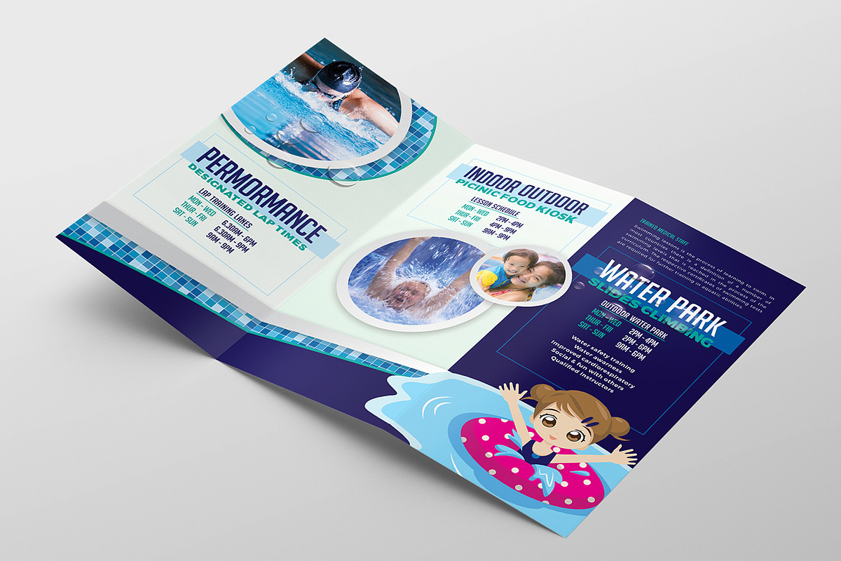 Swimming Pool Trifold Brochure, a Brochure Template by BrandPacks