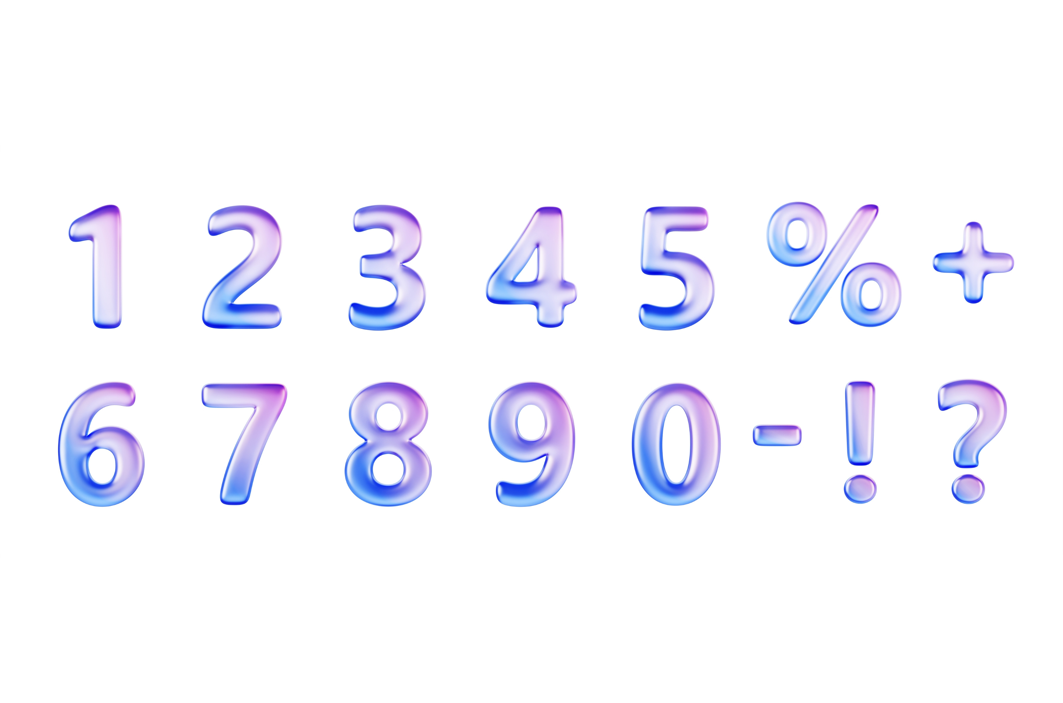 3d holographic font, glass liquid, an Object 3D Model by Marozhkastudio