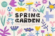 Spring Garden | Clipart + patterns, a Decorative Illustration by ...