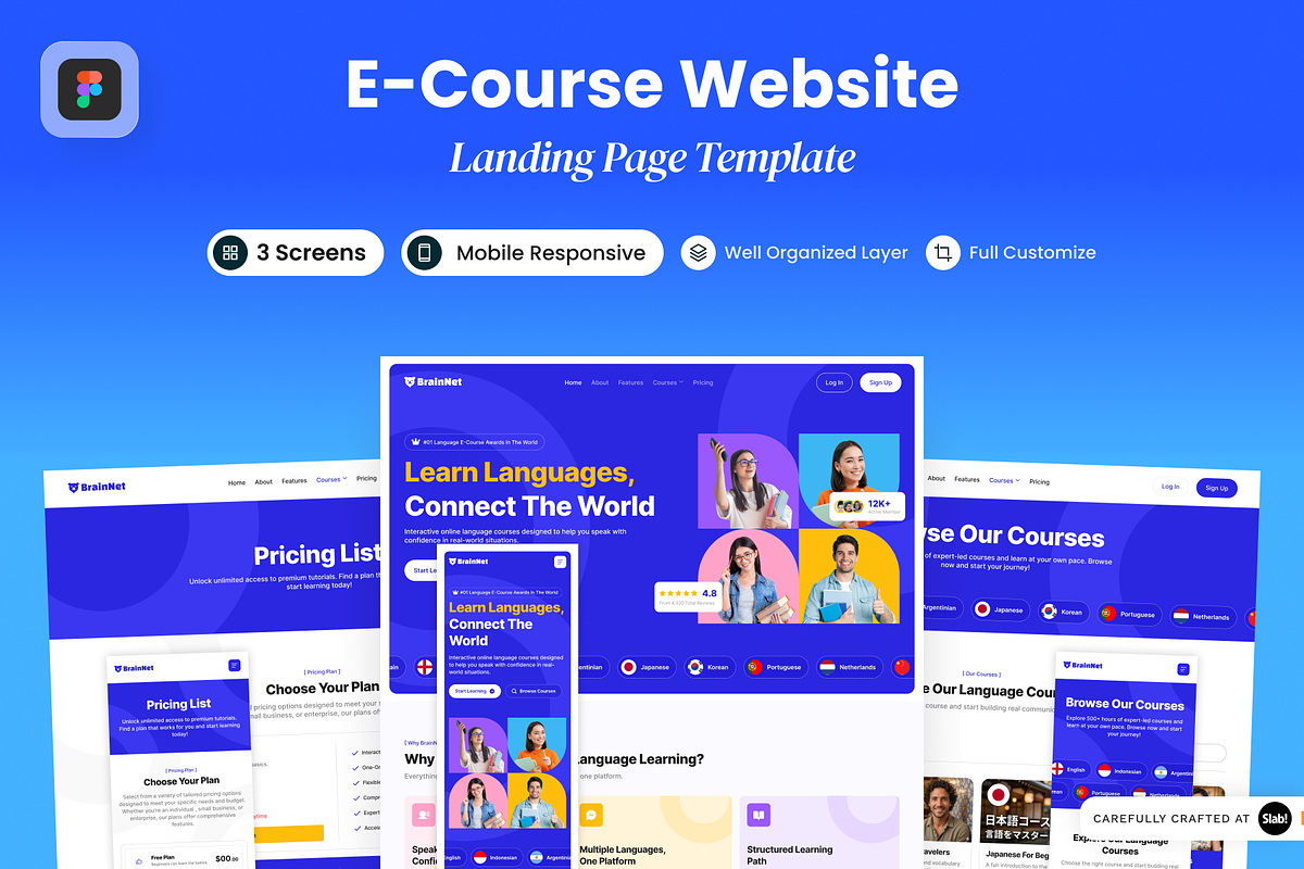 E-Course Website, a Landing Page Template by SLAB! Design