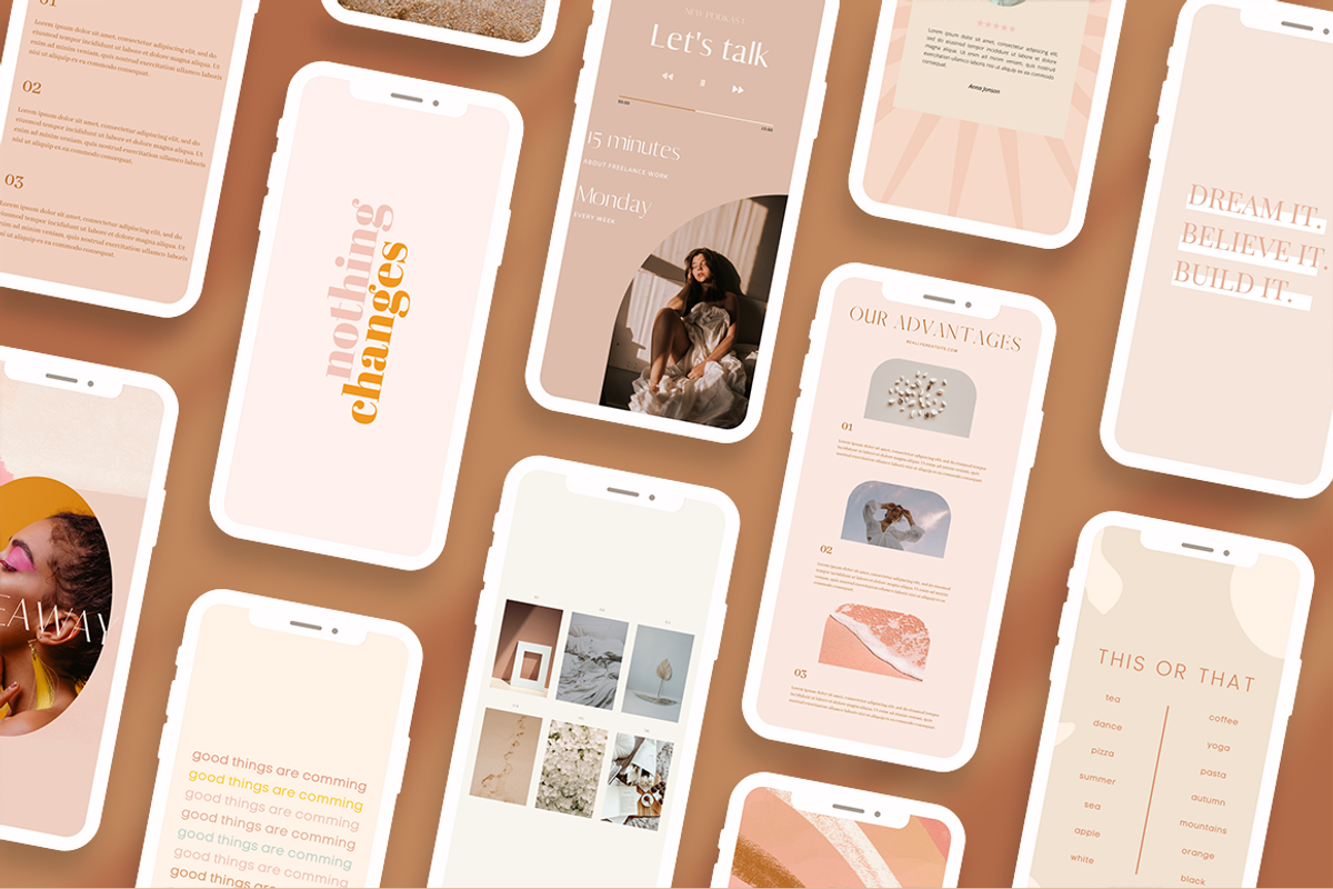 +130 Rainbow collection in Canva, a Social Media Template by Kristina&Co