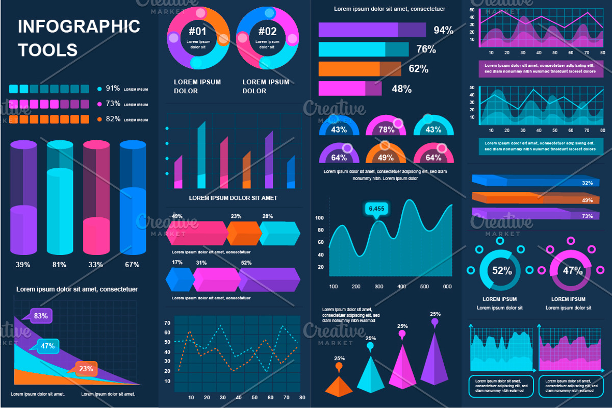 Infographics UI, UX, KIT Elements, a Presentation Template by alexdndz