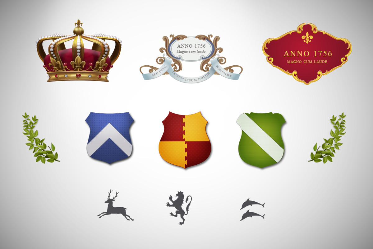 Vintage Emblem Elements Collection, an Object Graphic by vatesdesign