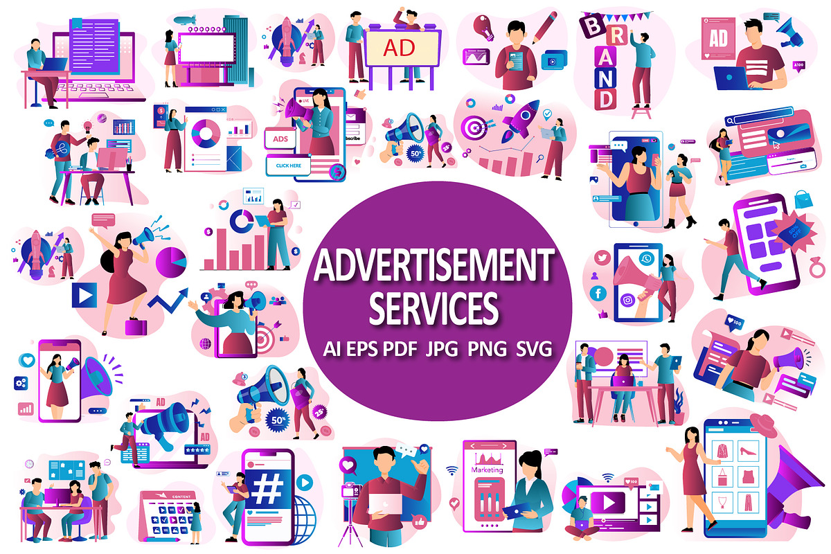 Advertisement Services Illustrations, an Illustration by Vector Portal