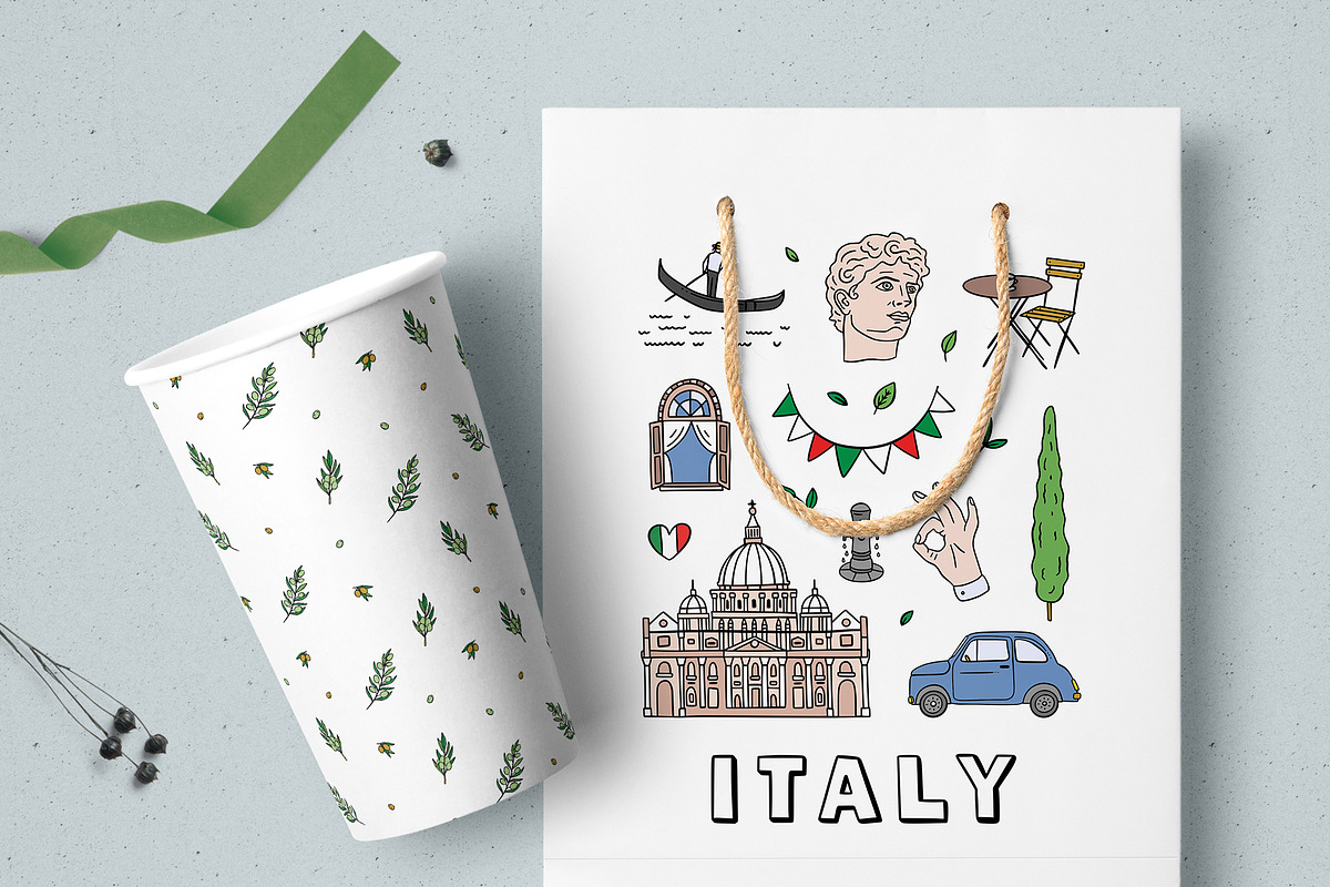 Italy Illustrations And Patterns, an Illustration by Redchocolate