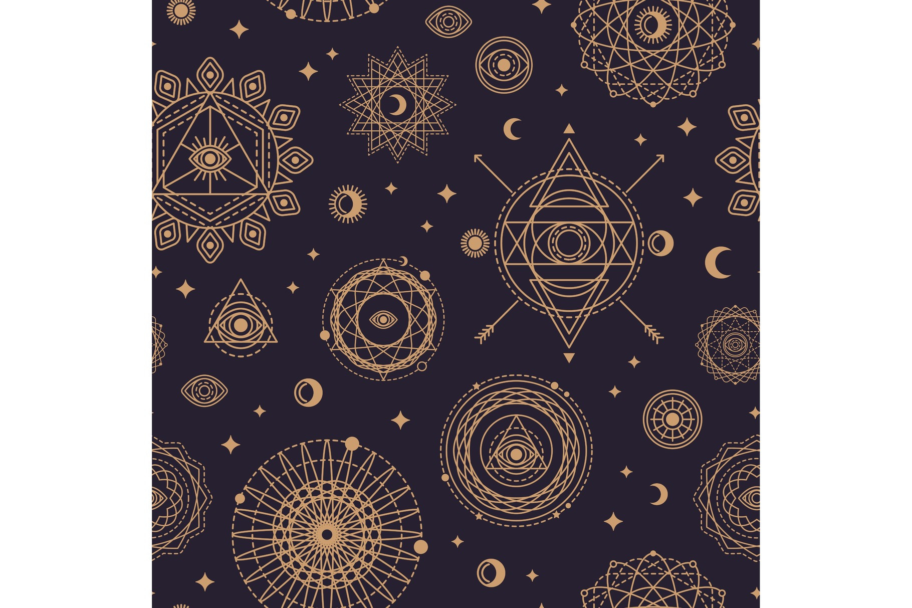 Pattern with Sacred Geometry Forms | Texture Illustrations ~ Creative ...