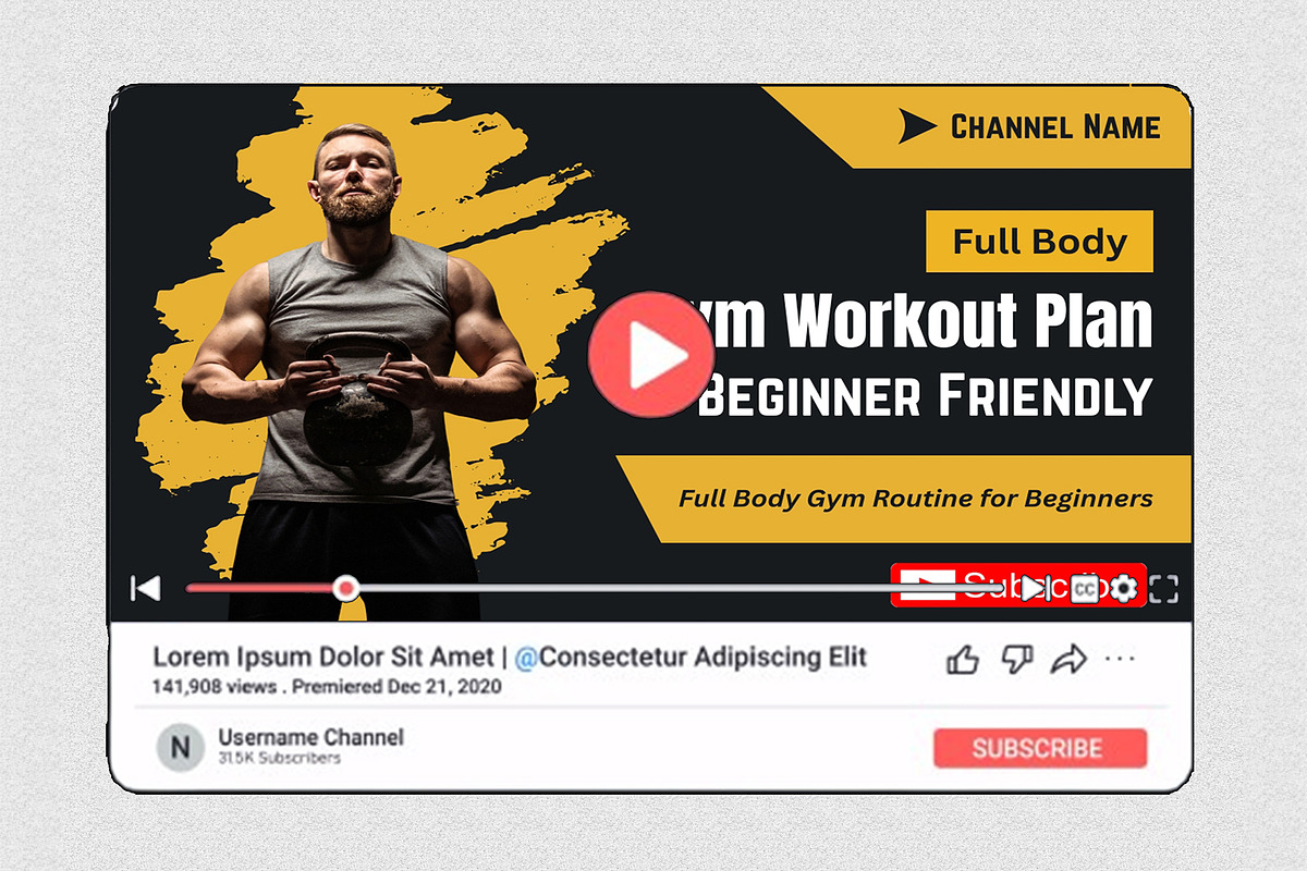 Workout YouTube Thumbnails Canva
