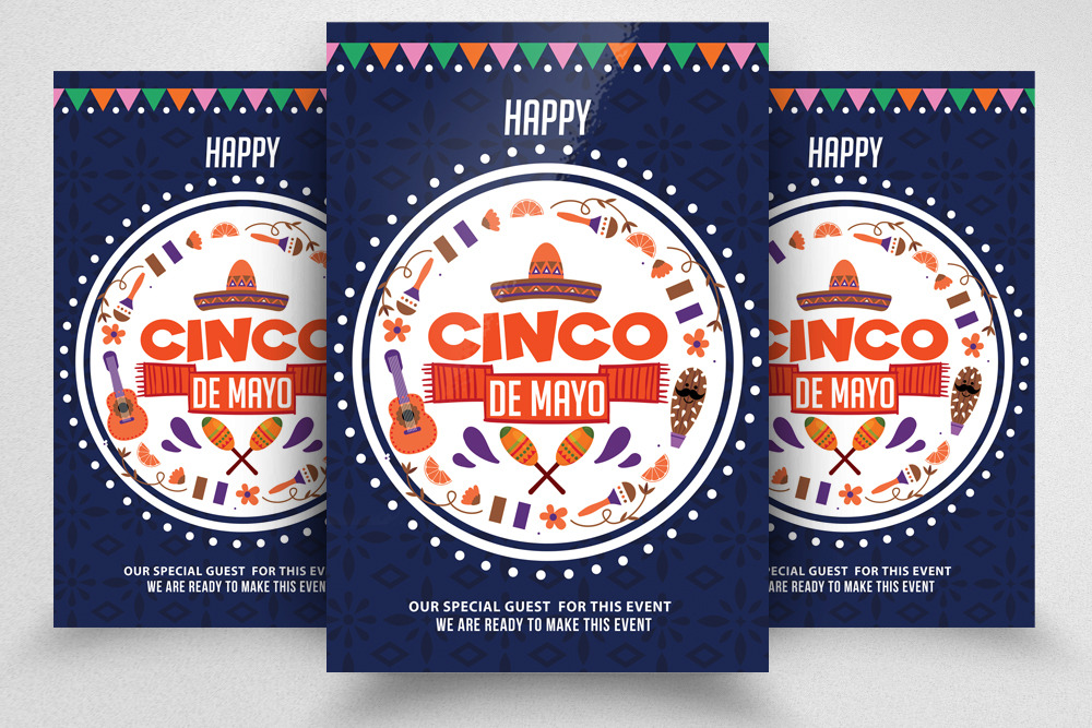 Happy Cinco De Mayo Poster Templates, a Flyer Template by Design Up