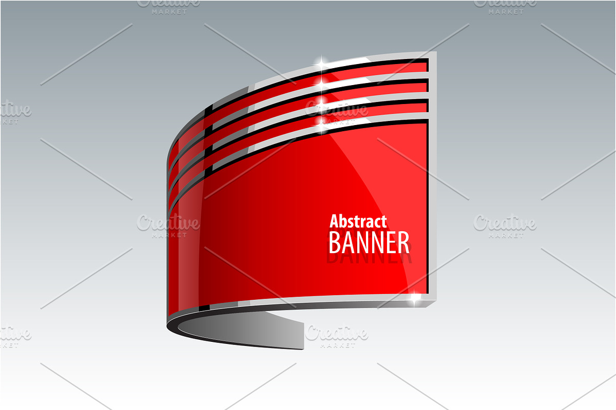 Shiny gloss red vector banner, an Object Graphic by Sunny | Creative Market