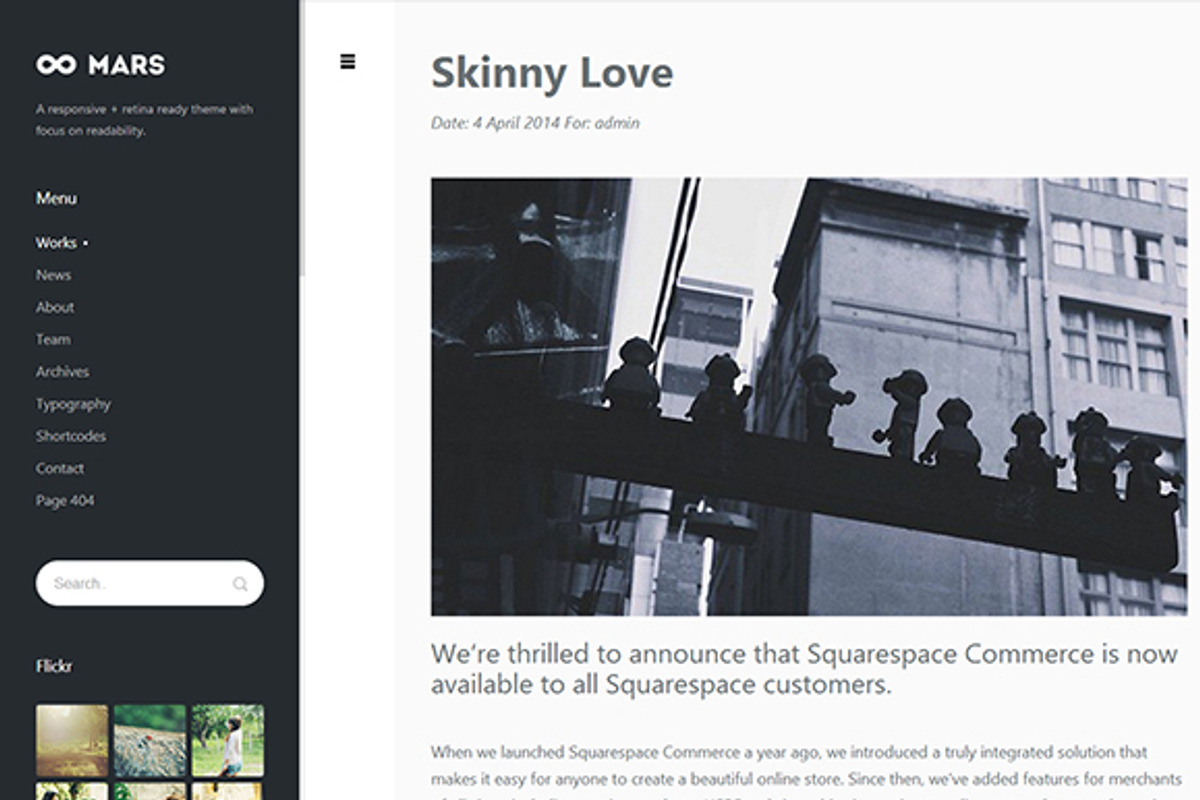 Mars - Portfolio and Blog WP Theme, a WordPress Template by LigerThemes