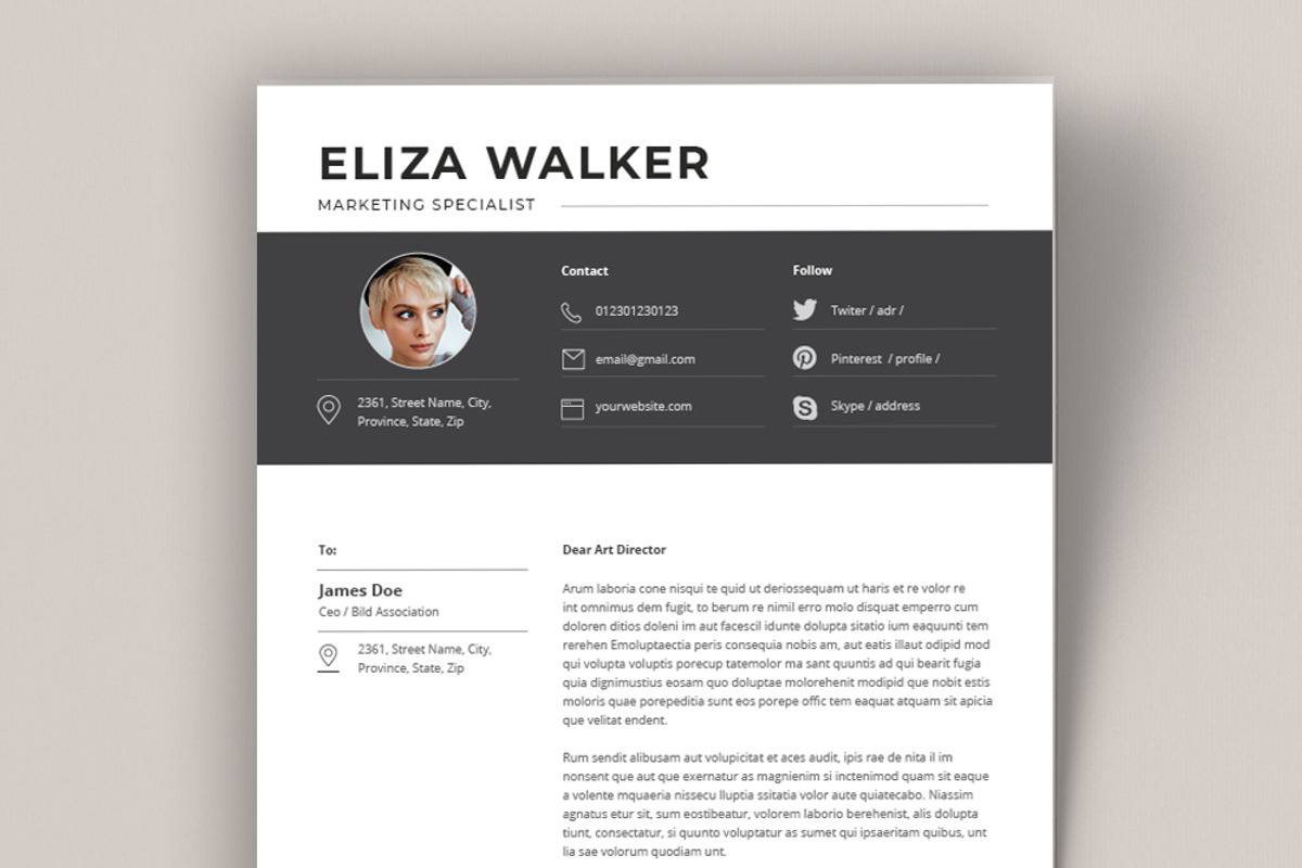 Resume Eliza, a Resume Template by Estartshop