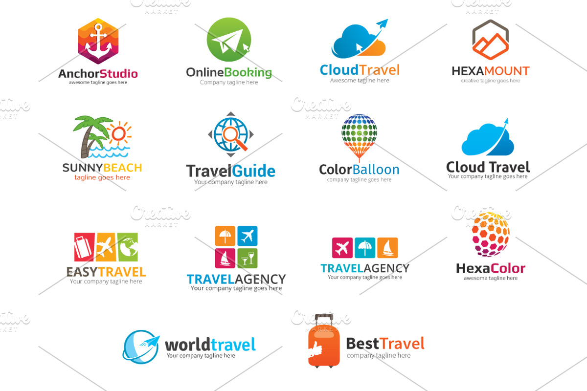 14 Travel Logos Bundle, a Branding & Logo Template by XpertgraphicD