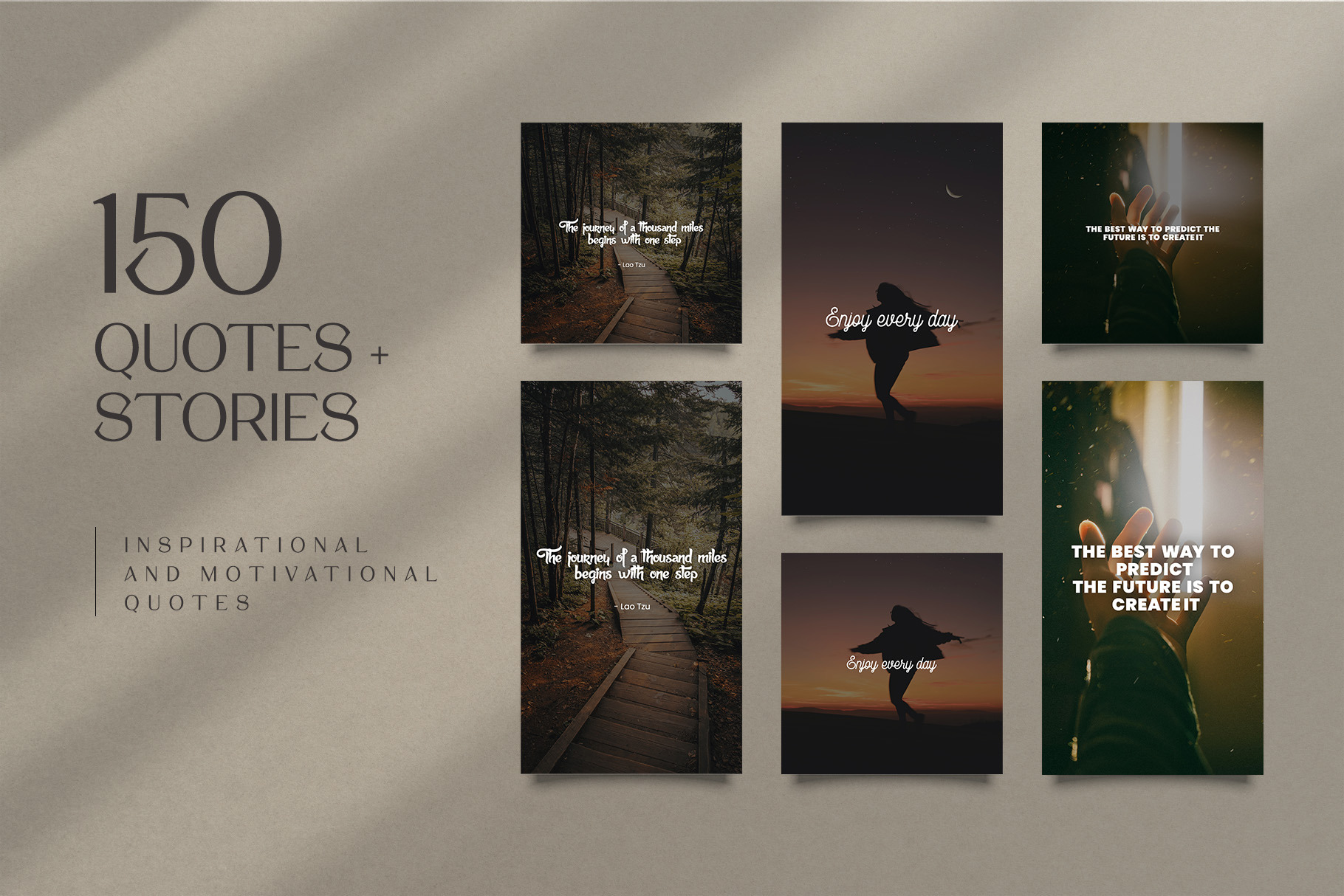 150 Instagram Quotes + Stories Pack