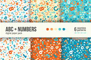 ABC + NUMBERS digital paper pack, a Pattern Graphic by Slanapotam